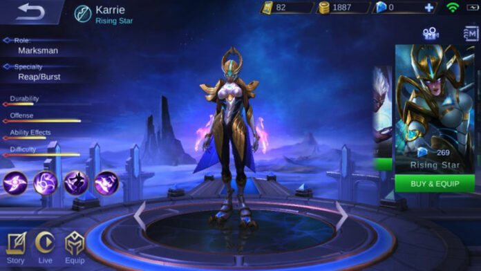 Spell dan Emblem Terbaik untuk Hero Karrie Mobile Legends
