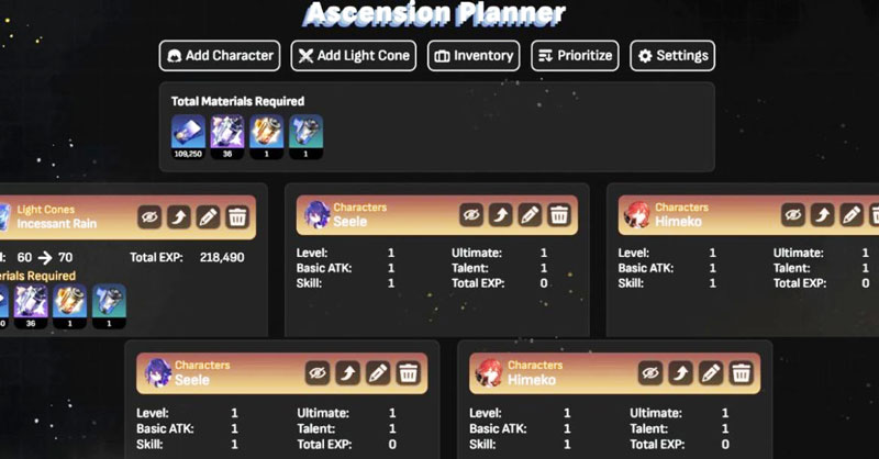 Apa itu Honkai: Star Rail Ascension Planner dan Cara Pakainya