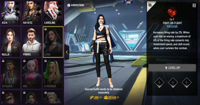 Inilah Kombinasi Skill Karakter Luna Free Fire untuk Push Rank