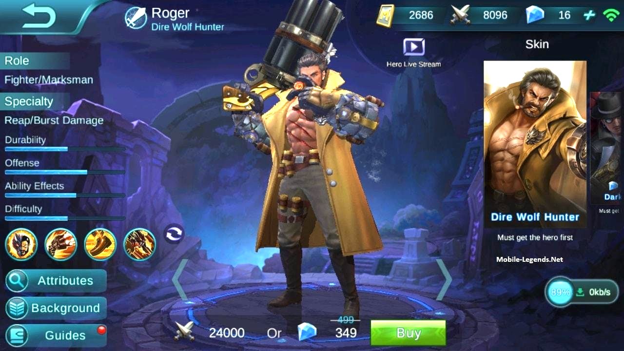 Emblem Paling Efektif Hero Roger Mobile Legends Push Rank