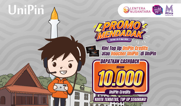 Top Up UC atau Voucher UniPin Raih Cashback 10ribu UC Setiap Hari!