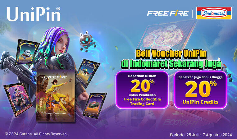 Diskon 20% Pembelian Free Free Collectible Trading Card + Bonus 20% UC - UniPin