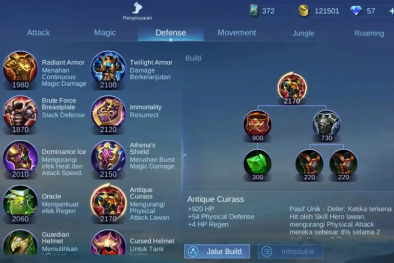 Item Tank MLBB Terbaik Anti Mati untuk Push Rank Terbaru
