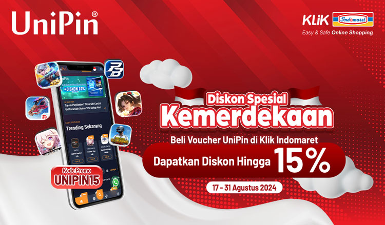 Spesial Kemerdekaan: Beli Voucher UniPin di Klik Indomaret, Diskon ...