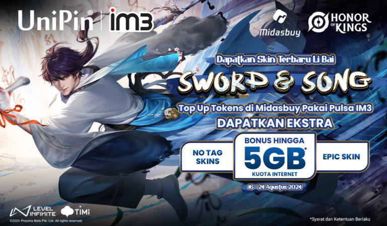 Top Up Honor of Kings pakai Pulsa IM3, Dapat 5GB Kuota & Skin Gratis! - UniPin