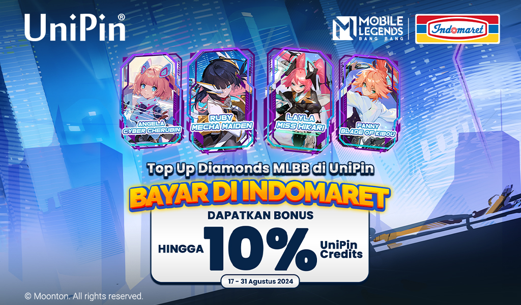 Top Up MLBB di UniPin, Bayar di Indomaret, Bonus 10% Credits! - UniPin