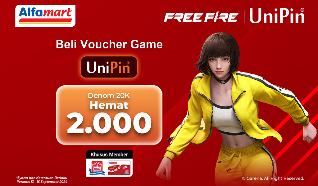Member Alfamart: Beli Voucher UniPin mulai Rp20.000, hemat Rp2.000 ...