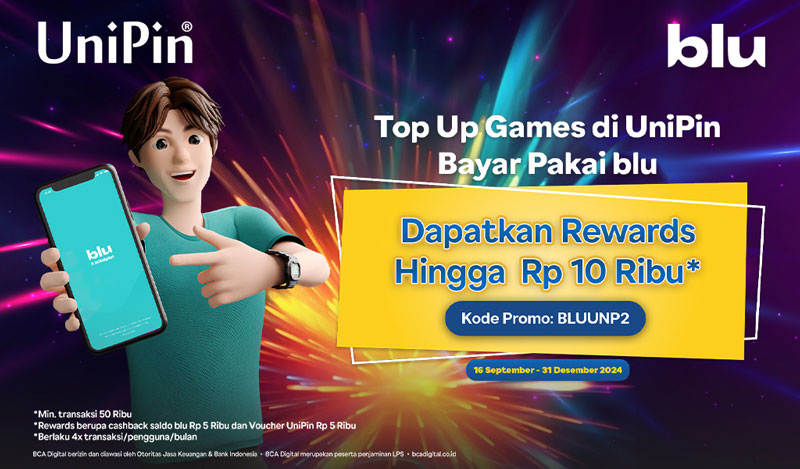Top Up di UniPin Pakai blu Makin Hemat dengan Rewards Rp 10 Ribu!
