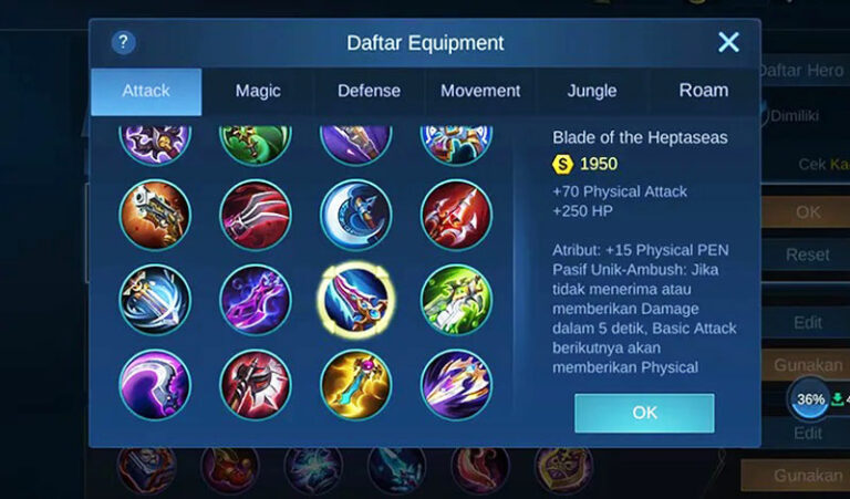 Mobile Legends Equipment Guide: Daftar Item dan Kegunaan 2024