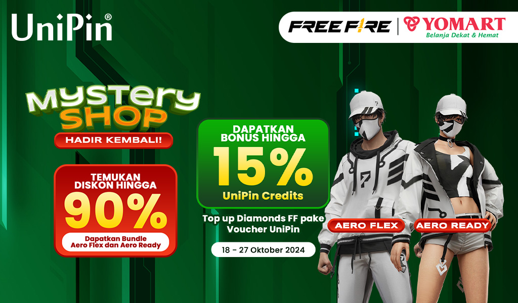 Top Up Diamonds Free Fire pakai Voucher UniPin di Yomart, Bonus 15% ...