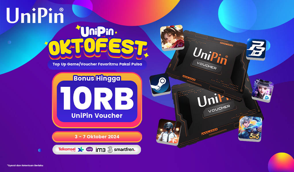 UniPin OktoFest – Top Up Game/Voucher Favorit Pakai Pulsa, Bonus 10Ribu Voucher UniPin! - UniPin