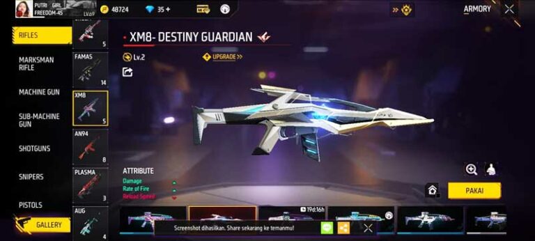 XM8 Evo Gun Free Fire Max: Stat dan Harga Terbaru