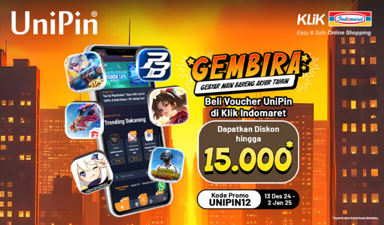 Beli Voucher UniPin di Klik Indomaret, Dapatkan Diskon hingga Rp15,000 - UniPin