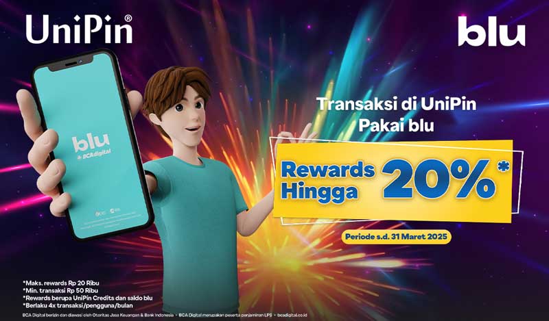Top Up Games Apa Aja di UniPin Pakai blu Bisa Dapat Rewards Hingga 20%