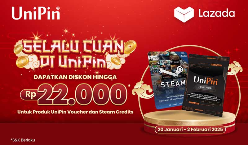 Selalu Cuan di UniPin! Diskon UniPin Voucher & Steam Credits Hingga 22K