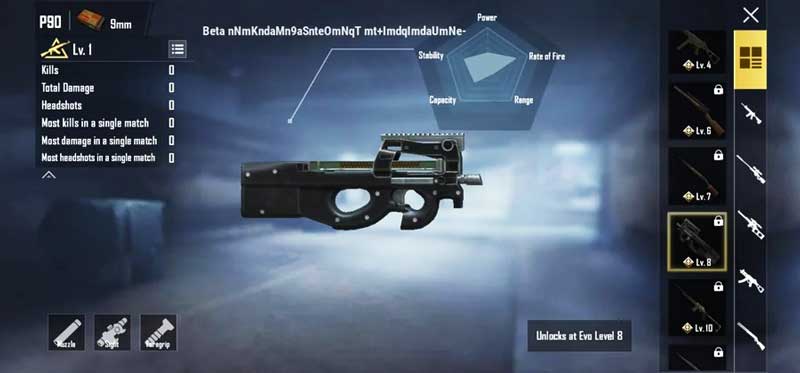 Senjata P90 PUBG Mobile: Scope, Peluru, hingga Damage