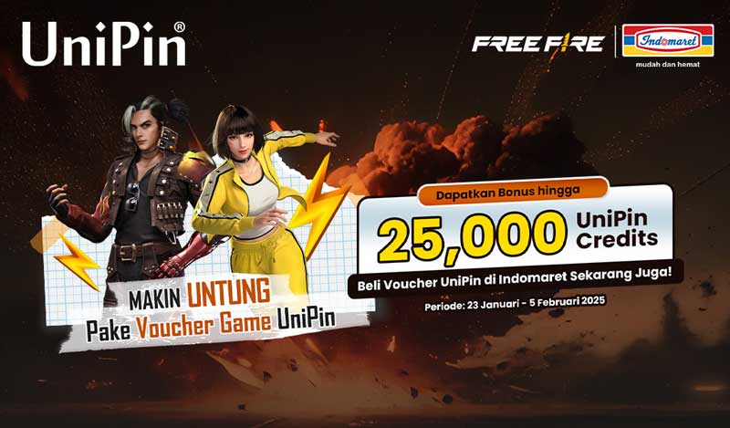 Top Up Game Pake Voucher UniPin di Indomaret, Bonus hingga 25K UC!