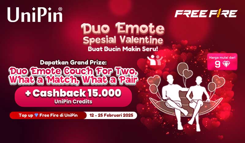 Makin Bucin dengan Duo Emote FF: Top Up & Raih Cashback 15K UC