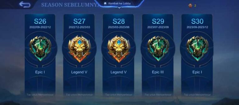 Tingkatan Rank ML dari Terendah sampai Tertinggi 2025