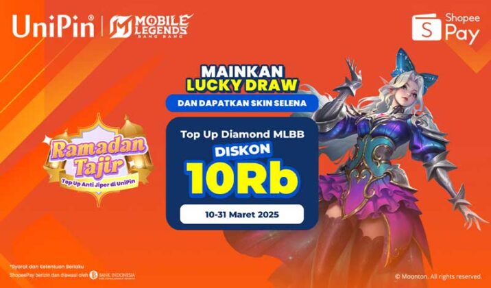 Top ML Pakai ShopeePay, Diskon 10K + Main Lucky Draw & Dapat Skin Selena