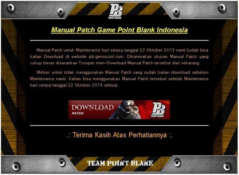 Manual Patch Point Blank: Pengertian, Fungsi, hingga Cara Update