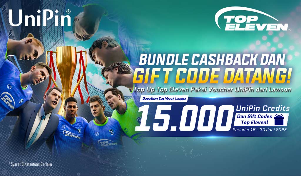 Kejutan Top Eleven! Beli Voucher UniPin di Lawson Bonus 15rb UC dan ...