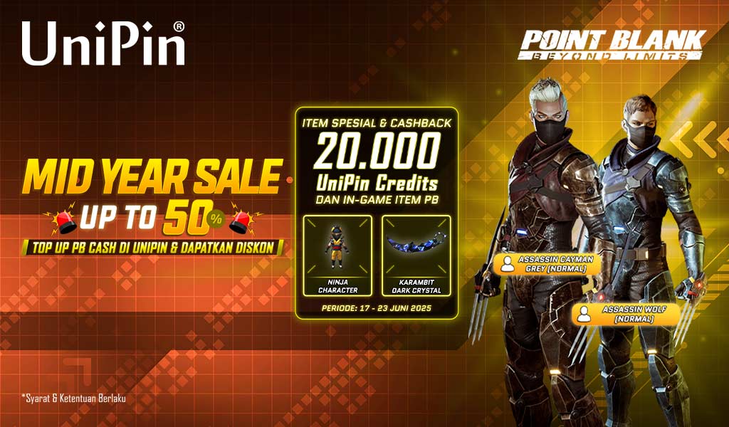 [Mid Year Sale] PB Cash di UniPin Diskon 50% + Cashback 20rb UC & Item ...